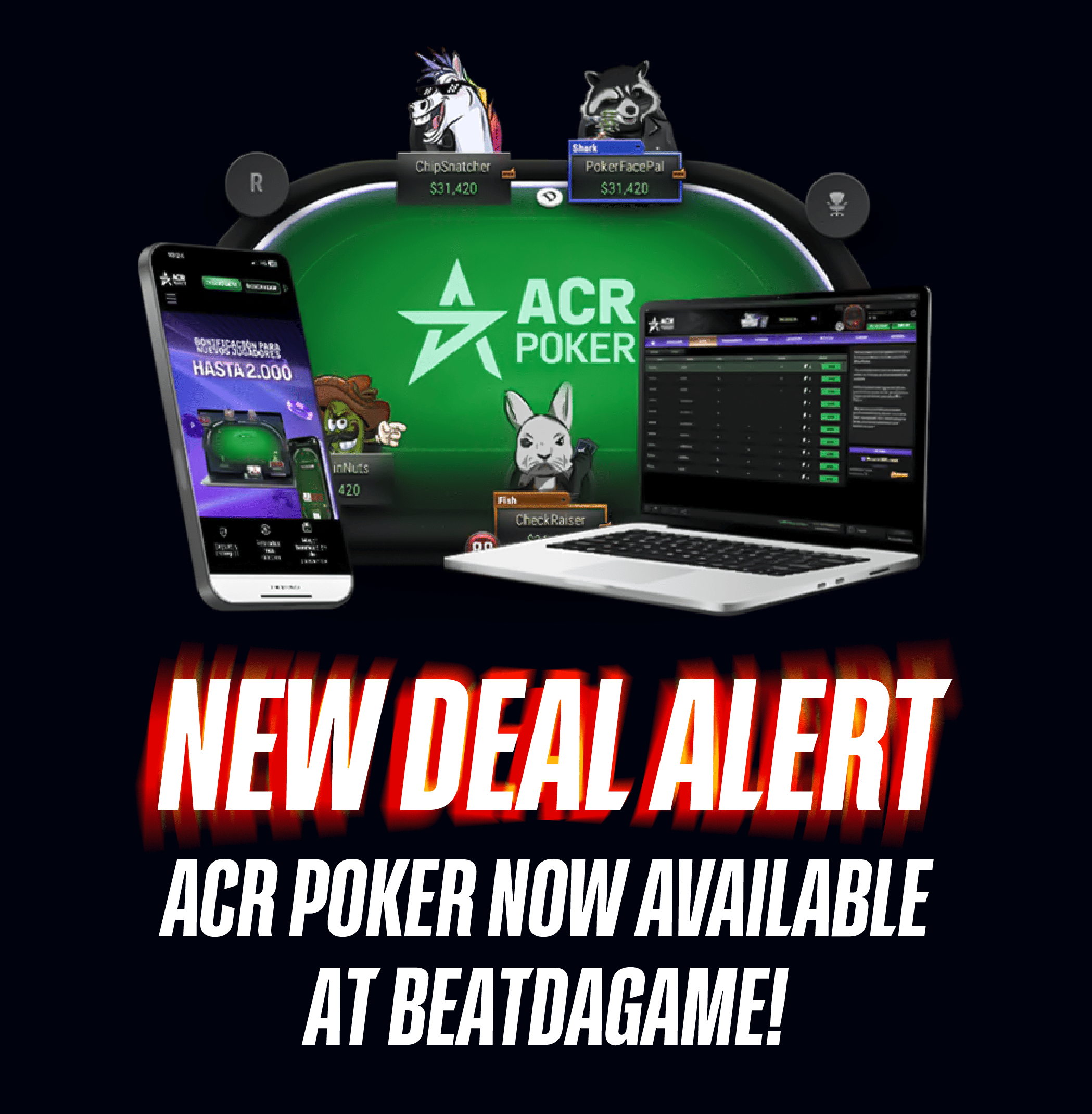 New Deal: ACR Poker Rakeback via Beatdagame!
